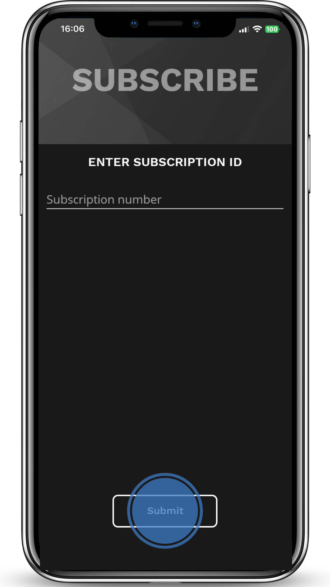 Register an account with subscription ID